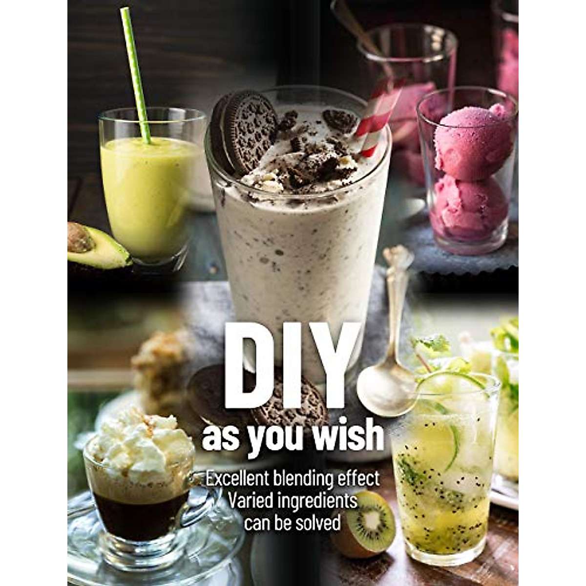 WantJoin Professional Blender, Countertop Blender ,Blender for kitchen Max 1800W High Power Home and Commercial Blender with Timer, Smoothie Maker 2200ml for Crushing Ice, Frozen Dessert, Soup,fish