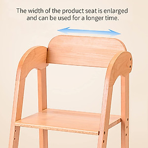 Muchuan Wooden Highchairs Height for Toddlers Adjustable Feeding Chair, for 1-12 Years Old Max 60kg Grows with Your Kid with Steps for Kids Dining, Studying, Step Tool