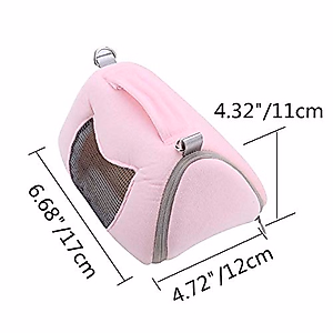 Wontee Hamster Carrier Bag Portable Outdoor Travel Handbag with Adjustable Single Shoulder Strap for Hamster Small Pets (Pink)
