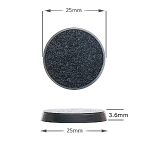 EasyPegs 25mm Textured Plastic Round Bases or 0.98inch Wargames Table Top Games 120 Count