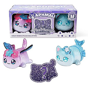 Aphmau 6” MeeMeow Plush Sparkle Collection 3-Pack, Surprise Box That Includes 2 Sparkle Plush + 1 Mystery Plush, Official Merch