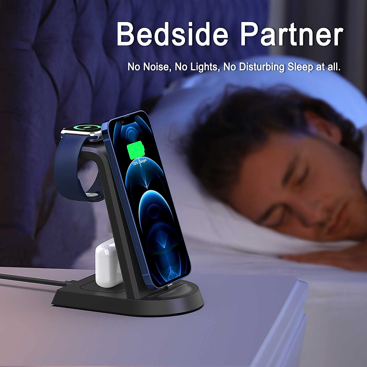 Charging Station for Multiple Devices Apple, 3 in 1 Fast Charger Stand for Apple iWatch 8 7 6 SE 5 4 3 2 iPhone 14 13 12 11 Pro X Max XS XR 8 7 Plus 6s 6 AirPods 1 2 3 Pro with 25W Adapter