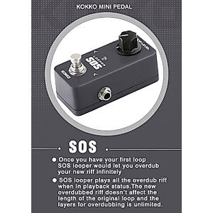 Mini SOS Looper Pedal Portable Guitar Effect Pedal/KOKKO/FLP2, not including power adapter