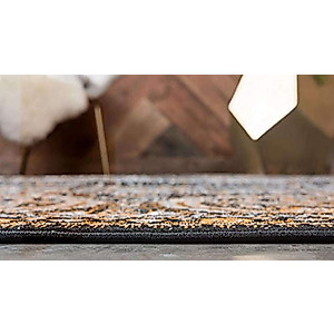 Unique Loom Imperial Collection Paisley, Distressed, Border, Vintage, Modern, Abstract Area Rug, 2 x 3 ft, Black/Orange