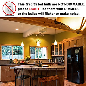 TAIYALOO GY6.35 LED Bulb 5W Equivalent to 50W Bi-pin Base Halogen Bulb, AC/DC 12V Warm White 3000K for Pendant Light, Chandelier, Desk Light, Accent Lights, Landscape Lighting, Non-Dimmable (4 Pack)