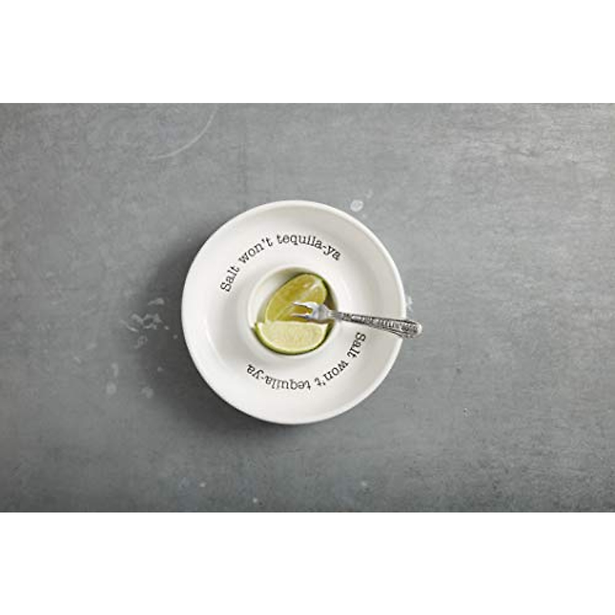 Mud Pie Lime and Salt Rimmer Margarita Set, Round, White