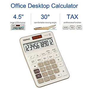 Pocket Small Size Desk Calculator and Large Double Pocket Waterproof File Bag with Handle Bundle