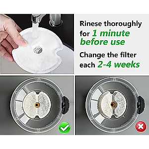 Pet Water Fountain Filter 6 Pack, Yiupea Replacement Cat Filters for 2L-2.5L / 67-84 oz Cat Water Fountain, Cotton Activated Carbon & Resin with Triple Filtration