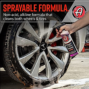Adam’s Wheel & Tire Cleaner 16oz - Professional All in One Tire & Wheel Cleaner Use W/Wheel Brush & Tire Brush | Car Wash Wheel Cleaning Spray for Car Detailing | Safe On Most Rim Finishes