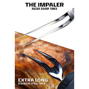 DALSTRONG Meat Fork - 7.7 inch - Valhalla Series - 9CR18MOV High Carbon Steel BBQ - Professional Barbecue Carving Fork Gift - Celestial Resin & Wood Handle - Kitchen Utensils - Two Pronged Fork