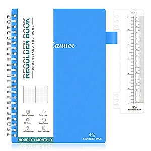 Weekly Schedule Planner Undated with Year Weekly Monthly, Regolden-Book Hourly Appointment Book Academic Planner, 53 Weeks,12 Month Journal Notebook Productivity with Twin-Wire Binding Flexible Cover