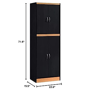 Hodedah 4-Door 4-Shelves, 5-Compartments Kitchen Pantry