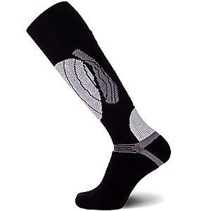 Pure Athlete Elite Wool Race Ski Socks - Warm Comfortable Snowboard/Skiing Socks (Orange (1) + Silver (1) + Blue (1) - 3 Pack, Large/X-Large)