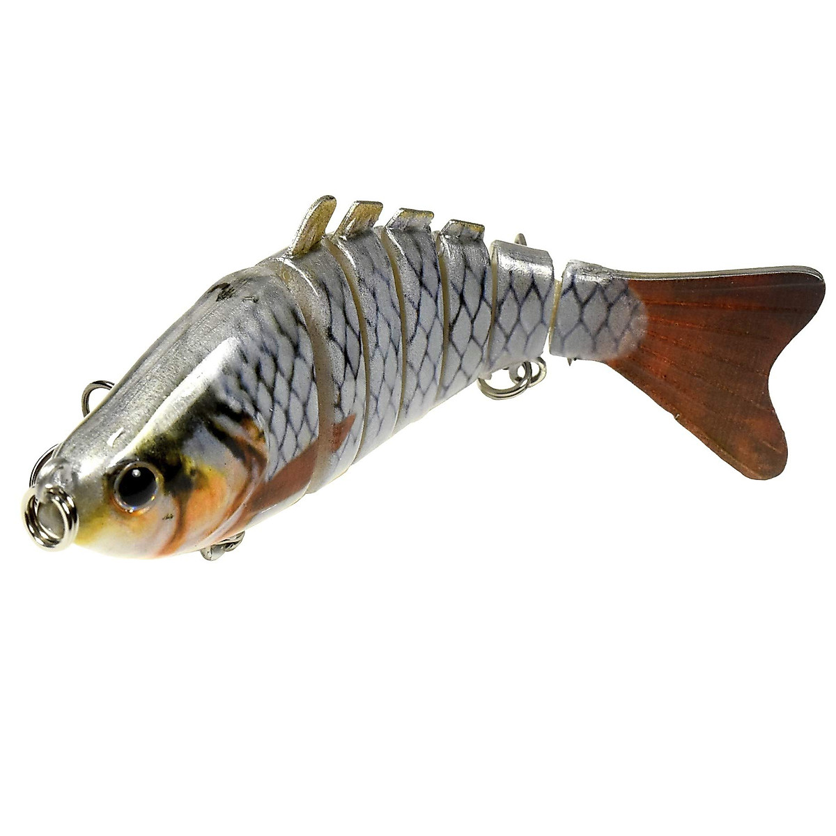 HQRP 3pcs 3.9" Fishing Lures 0.6oz Freshwater Lakes River Fish Baits Topwater Jointed Multi-Section S-Shaped Tackle for Bass Trout Musky Pickerel Pike Yellow Perch Walleye Roach Spanish Mackerel