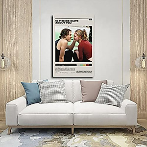 Falyan 10 Things I Hate About You Movie Poster Art Canvas Poster Wall Art Decor Print Picture Paintings for Living Room Bedroom Decoration Unframe-style 12x18''(30x45cm)