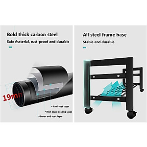 Double Garment Rail with Top Rod and 2-Tier Shelves Heavy Duty Stainless Steel Clothes Rack with Castors for Everyday Home Dormitory Hotel Adds Instant Closet Space (Color : Black, Size : 135CM)