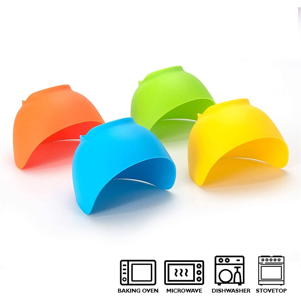 Egg Poacher - Easy Silicone Egg Poacher Cups with Ring Standers，Food Grade Poached Egg Poacher Insert Microwave,Poached Eggs Accessory cookware Poached Egg Maker with Extra Oil Brush, BPA Free, 4 Pack