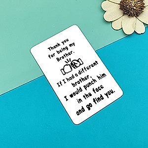 Brother Gift from Sister Brother Engraved Wallet Card Gift Brother Birthday Card Gift Appreciation Gift for Big Brother Little Brother Step Brother Wedding Retirement Graduation Gift Family Present