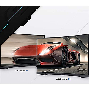 Samsung 32” Odyssey G5 Gaming Monitor, WQHD (2560x1440), 144Hz, Curved, 1ms, HDMI, Display Port, AMD FreeSync Premium, HDR10, LC32G55TQWNXZA, Black