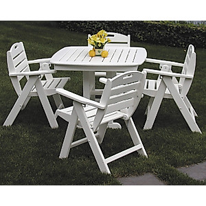 Polywood Outdoor Furniture Nautical Lowback Chair, Green-Recycled Plastic Materials