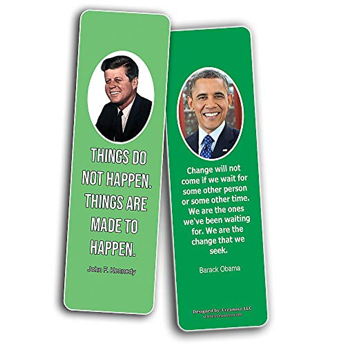 Creanoso President Quotes Bookmarks (12-Pack) – Premium Designs Bulk Assorted Bookmarker Cards Pack – Awesome History School Lesson Learning Collection Set – Presidential Sayings Page Marker
