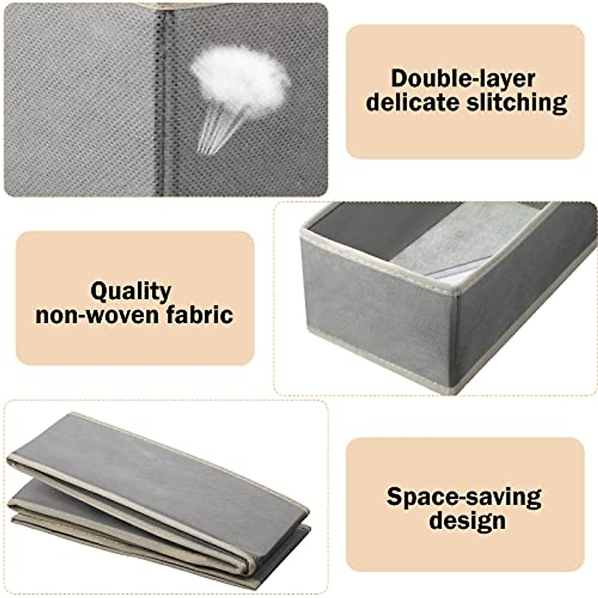 Potchen 24 Set Clothes Dresser Drawer Organizers, Closet Wardrobe Organizers Storage Dividers, Underwear Foldable Cloth Baby