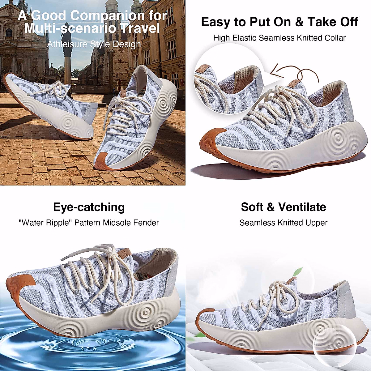 UIN Women's Platform Walking Shoes Casual Comfortable Art Painted Travel Fashion Sneaker Brava Ⅱ Galaxy White (6)