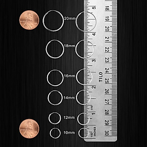 14k White Gold Round Endless Hoop Earrings - 10-18mm (10mm)…