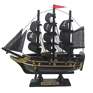 Chesapeake Bay 68704 Wood Black Pearl Pirate Ship Fully Assembled 6 Inches