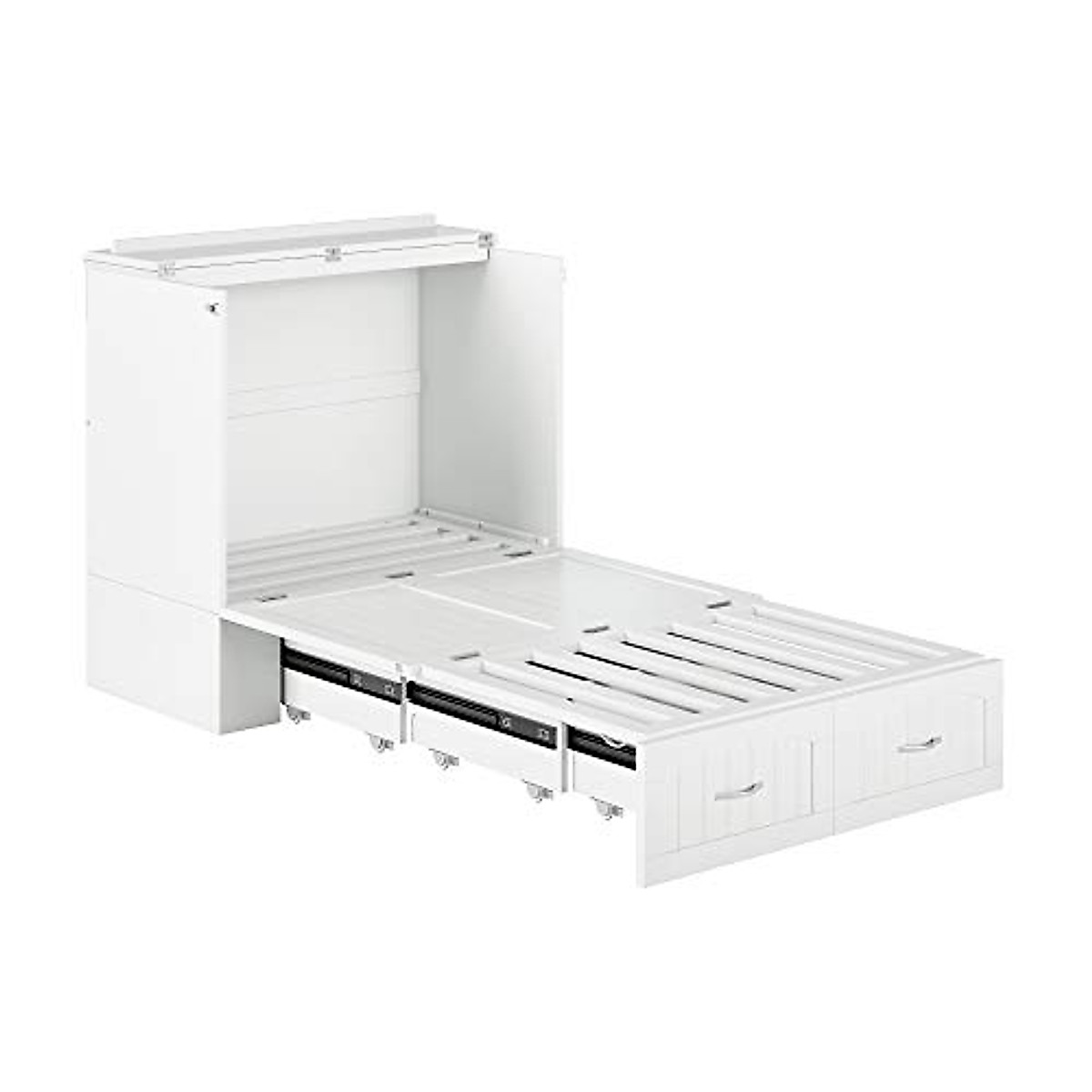AFI Southampton Murphy Bed Chest with Charging Station, Twin XL, White