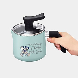 Skater ANMP1-A Multi-Pot, 0.3 gal (1.3 L) For Gas Fire, 7 in 1, All-purpose Pot, Rice Cooker, Milk Pan, Fryer, One-Handled Pot, Disney Mickey Mouse