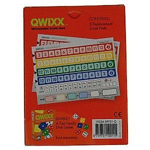 QWIXX Original 3 Replacement Score Pad Boxes Bundle (in Color) - 600 Score Sheets (Score Cards) - Bonus Hickoryville Velour Storage Bag