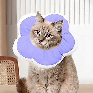 Adjustable Petal Cat Cone Collar Soft, Cute Waterproof Elizabethan Recovery Collar for Kittens and Small Dogs, Anti-Bite Lick Wound Healing Protective Neck Cone After Surgery Collar for Small Pets