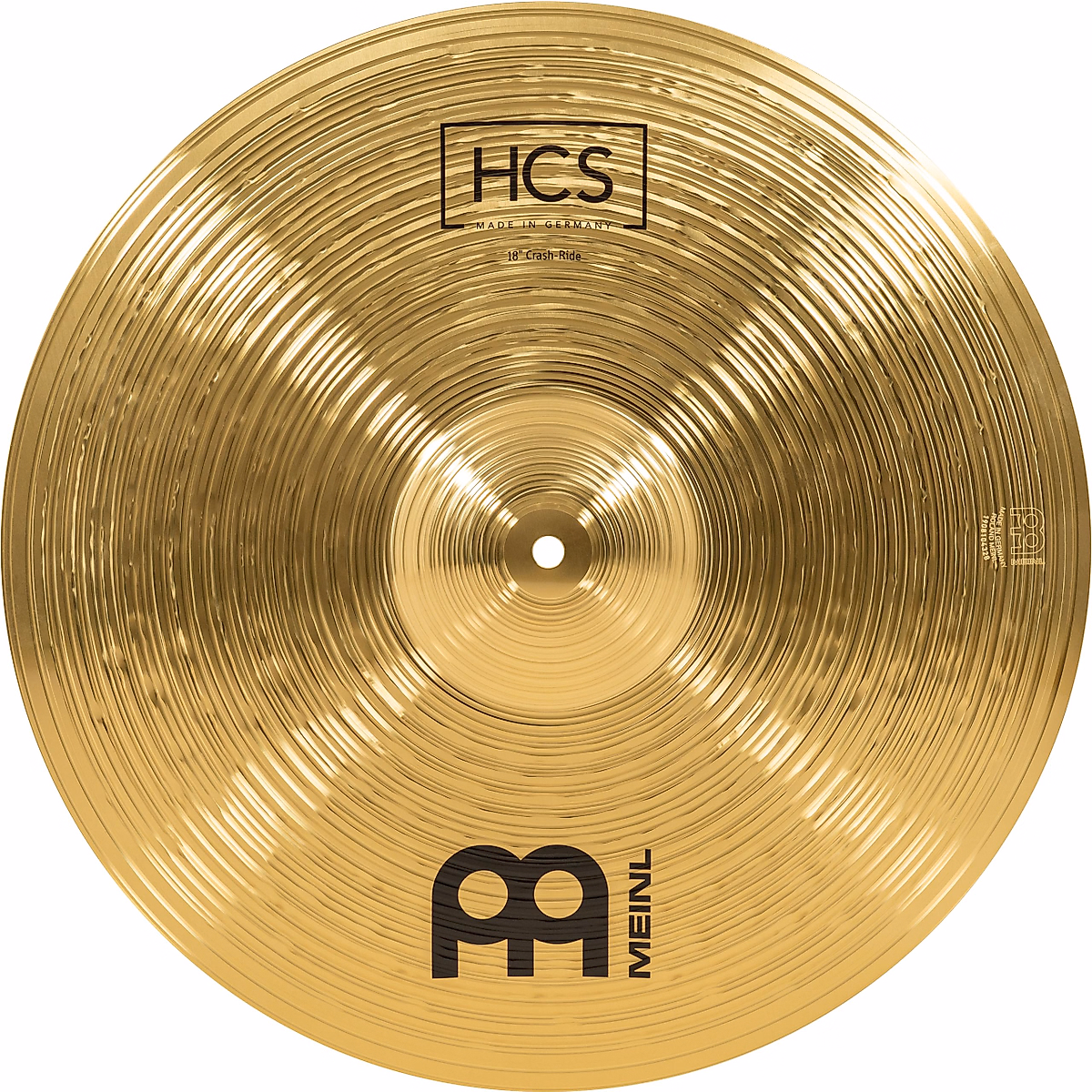 Meinl 18" Crash/Ride Cymbal - HCS Traditional Finish Brass for Drum Set, Made in Germany, 2-YEAR WARRANTY (HCS18CR)