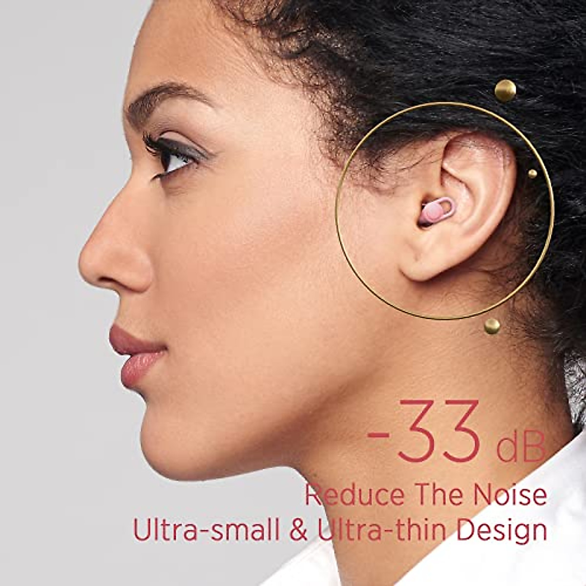 Silicone Reusable Soft Comfortable Earplugs for Noise Reduction, Sleeping,Noise Sensitivity & Flights -16 Ear Tips in XS/S/M/L, with 2 Travel Boxes - 33dB Noise Cancelling(Pink)