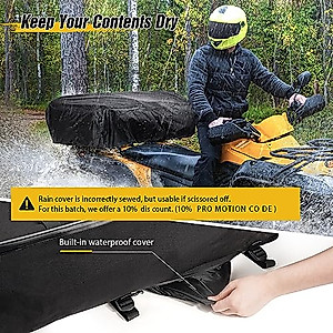 Morjor ATV Bag with Extra Waterproof Cover & Upgraded Zippers, ATV Bags Rear Rack Bags with Back Seat for Passenger