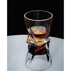 BaveL Whiskey Glasses - 10 OZ Premium Shaped Scotch Glasses set of 4,Glassware Set,Tumblers for Drinking Bourbon whiskey, Cognac, Irish Whisky,Vintage Elegant whiskey glass