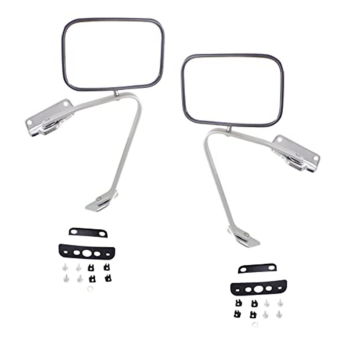 Kool Vue Left & Right Door Mirrors Compatible With Ford F-150 1987-1991 Polished Pair