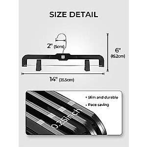 SMARTOR Pant Hangers & Skirt Hangers - Clips Hangers for Shorts, Shirts, Jeans, Dresses, Slacks, Coats, Clothes - Durable, Black Pant Hangers, Plastic Pant Hangers with Clips, Space Saving - 10 Pack