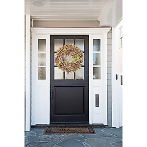 Forevercute 17" Artificial Fall Wreaths Eucalyptus Arrangements Front Door Wall Home Garden Office Wedding Decor (Green Red)