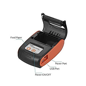 VIBY PT-210 Portable Thermal Printer Handheld 58mm Receipt Printer for Retail Stores Restaurants Factories Logistics