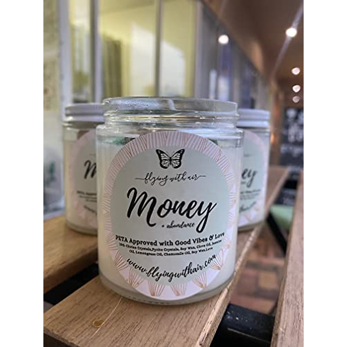 6 OZ Money & Abundance Intention Crystal Candle