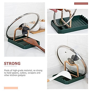 HEMOTON 2pcs Collapsible Shelf Pot Lid Storage Stand Collapsible Shovel Pot Cover Holder Cooking Spoon Holder Airtight Milk Bottle Ladle Holder Plastic Storage Rack Household