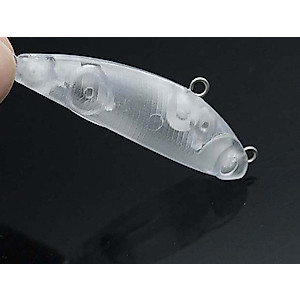 10PCS Unpainted 5.6cm 4g Pencilbait Popper lipless Blanks with Free 3D Fishing Eye Crankbait Baits Simulation Blank Body Clear Hard Clear Minnowbait Topwater Freshwater DIY Lure kit 8324