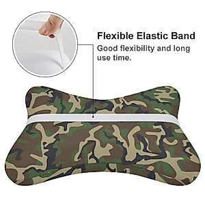JZDACH Car Neck Pillow Memory Foam Head Rest Support Cushion Compatible with Army Classic Camouflage Pattern for Travel Car Seat, Boys Gaming Office Chair,Travel Portable Pillow