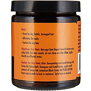 Sunny Isle Jamaican Black Castor Oil Root Repair Growth Butter 8oz | Restores & Revitalizes ALL Damaged Hair Types | Nutrient-Rich | Fights Dry, Itchy, Flaky Scalp