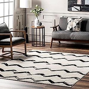 nuLOOM Zelda Zig-Zag Modern Area Rug, 9' x 12', Grey