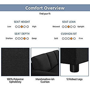 Yaheetech Sectional Sofa L-Shaped Sofa Couch Bed w/Chaise, Reversible Couch Sleeper w/Pull Out Bed & Storage Space, 4-seat Fabric Convertible Sofa, Pull Out Couch, Suitable for Living Room Black