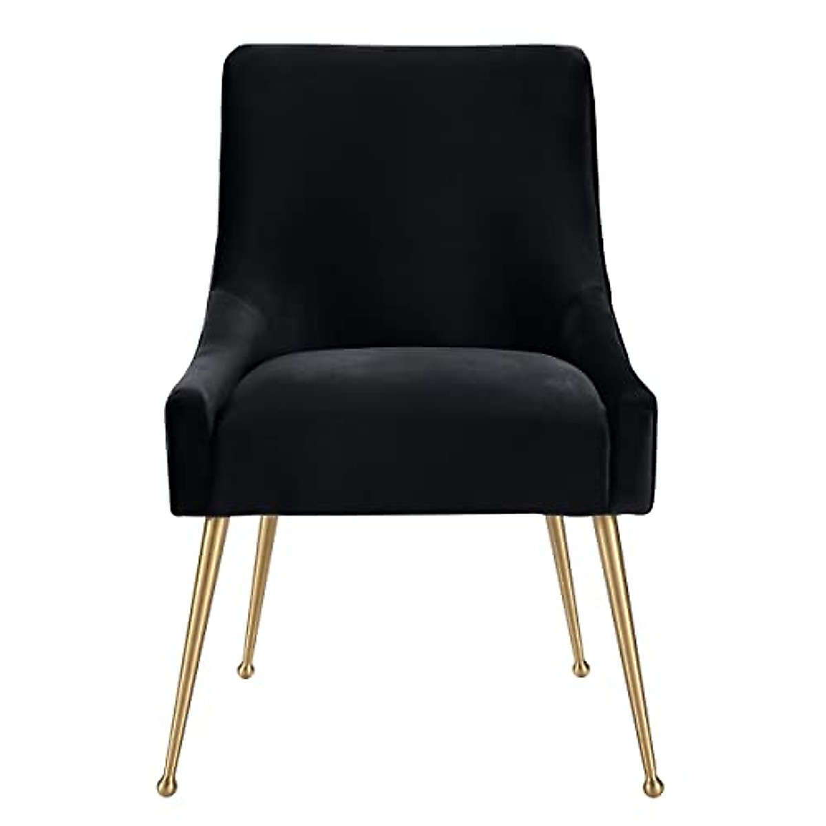 TOV Furniture Beatrix Ultra Modern Velvet Upholstered Dining Side Chair, 22" Black