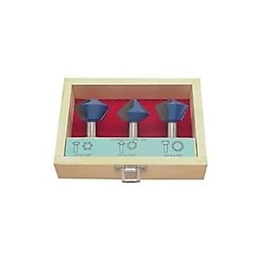 Woodline USA WL-2045 3-Piece 1/2-Inch Shank Birds-Mouth Bit Set